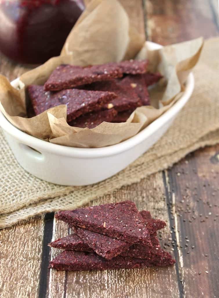 Buckwheat Beet & Flaxseed Crackers