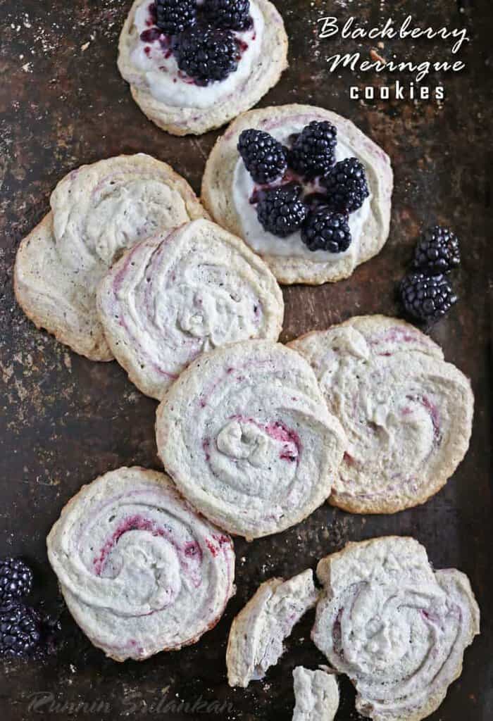 Blackberry Meringue Cookies - Savory Spin