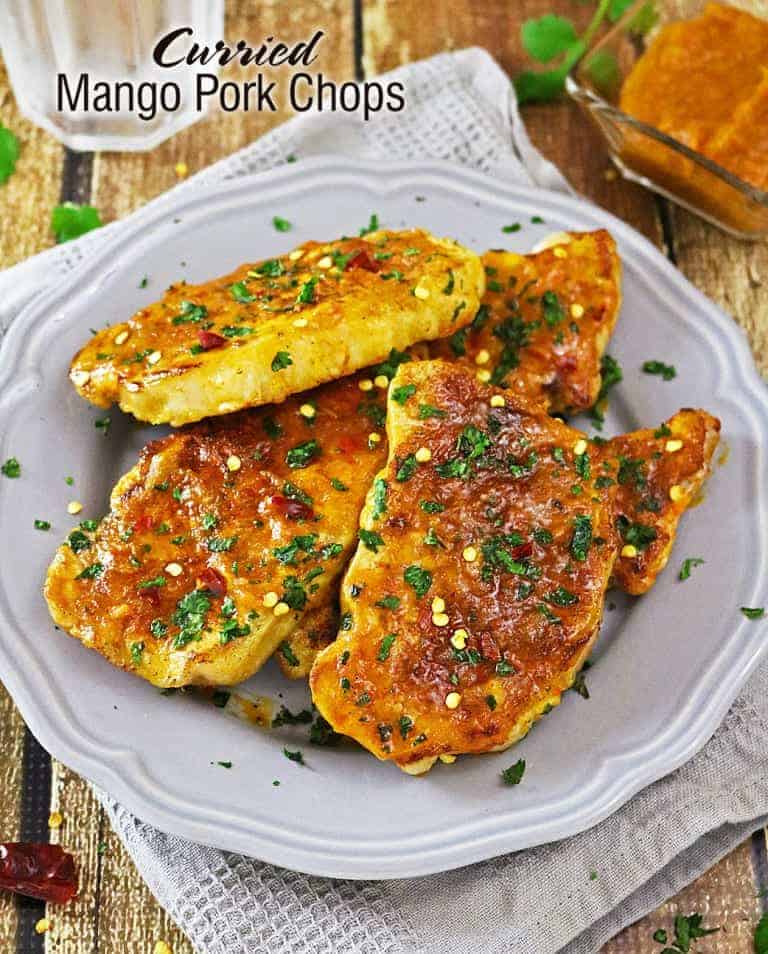 Easy Curried Mango Pork Chops Recipe - Savory Spin
