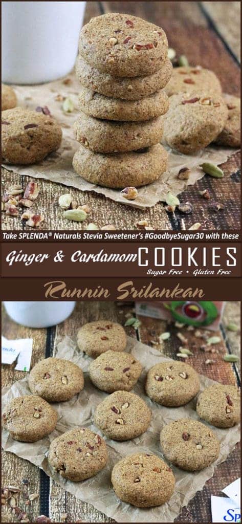 Ginger Cardamom Cookies (Sugar free and Gluten free)