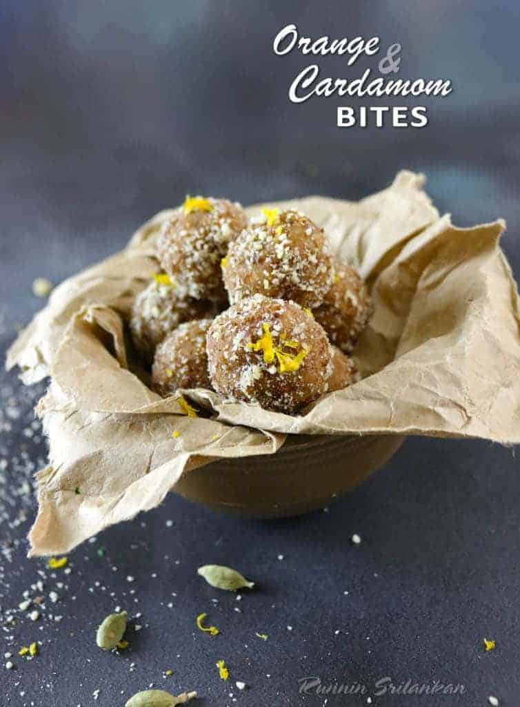 Orange Cardamom Bites Sugar-free and Gluten-free