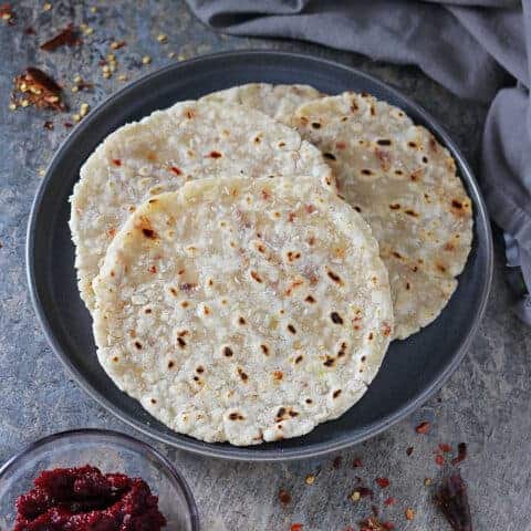 Easy Sri Lankan Coconut Roti Recipe (with Chili Flakes)
