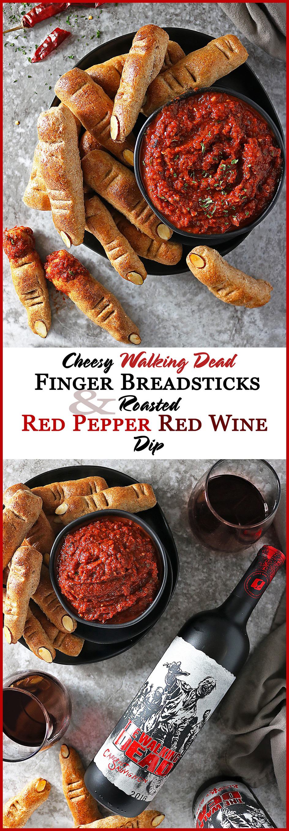 Finger Breadsticks & Roasted Red Pepper Red Wine Dip
