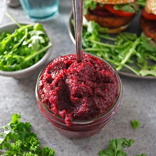 The Beyond Burger with Beet Onion Jam - Savory Spin