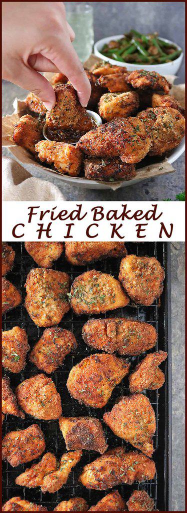Fried Baked Chicken Recipe-Savory Spin
