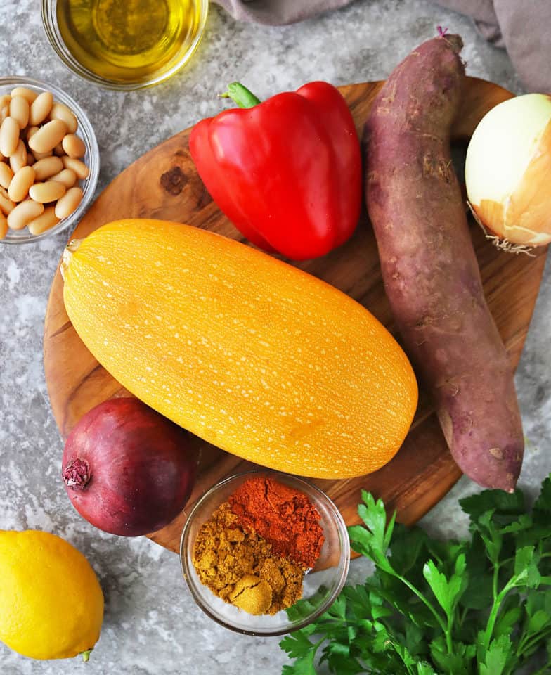 Vegetarian Sheet Pan Dinner Recipe With Orangetti Squash