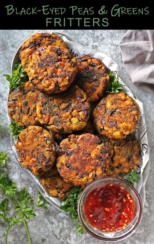 Black-Eyed Pea Fritters with Greens