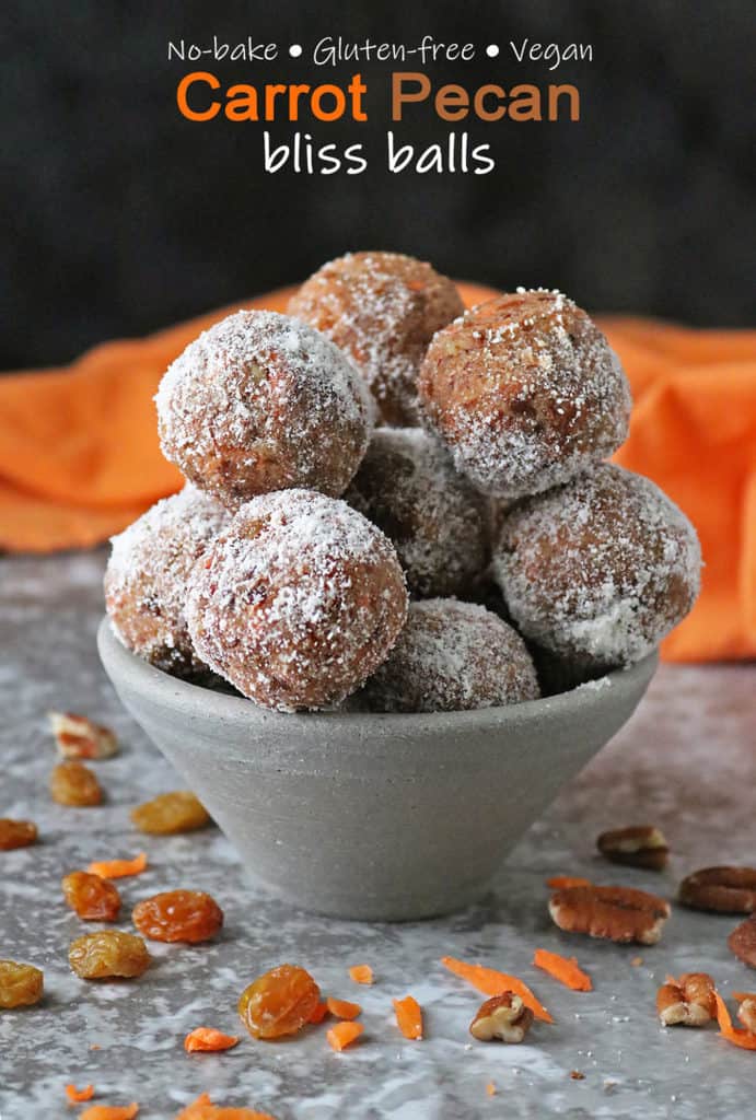 Easy Carrot Pecan Bliss Balls - Savory Spin