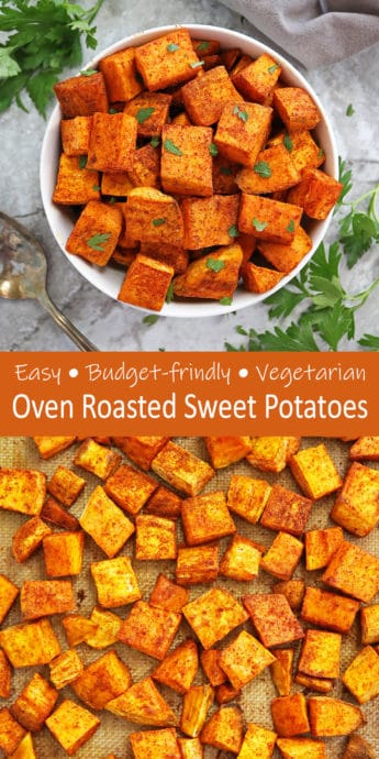 Cubed Roasted Sweet Potatoes - Savory Spin