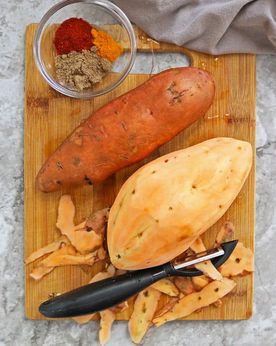 Cubed Roasted Sweet Potatoes - Savory Spin