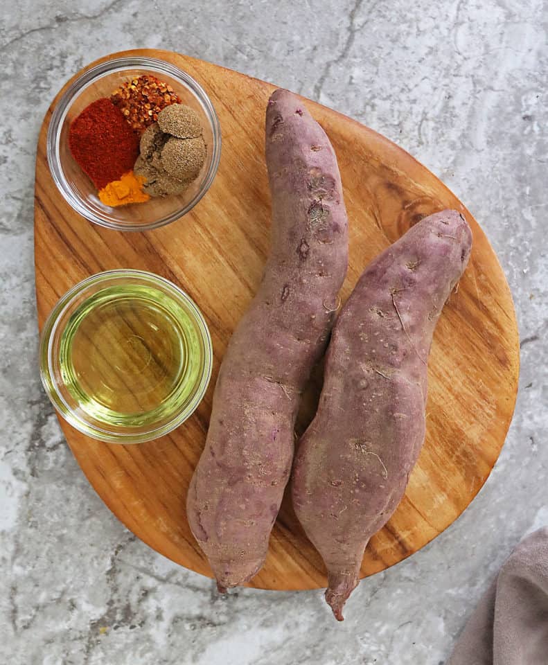 Oven Roasted Purple Sweet Potatoes - Savory Spin