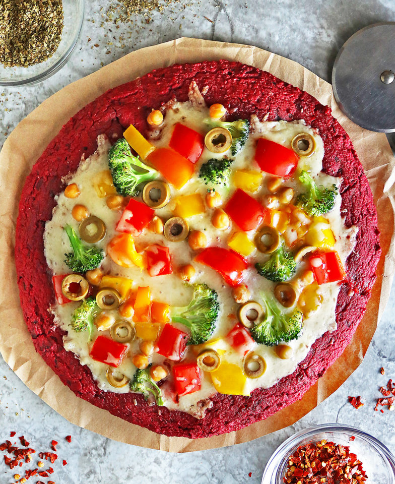 Easy Beet Pizza (No Food Coloring)