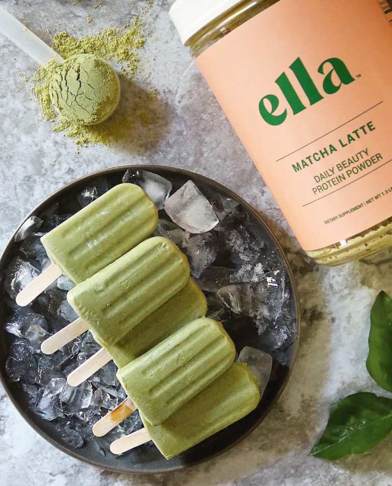 4-Ingredient Matcha Latte Popsicles - Savory Spin