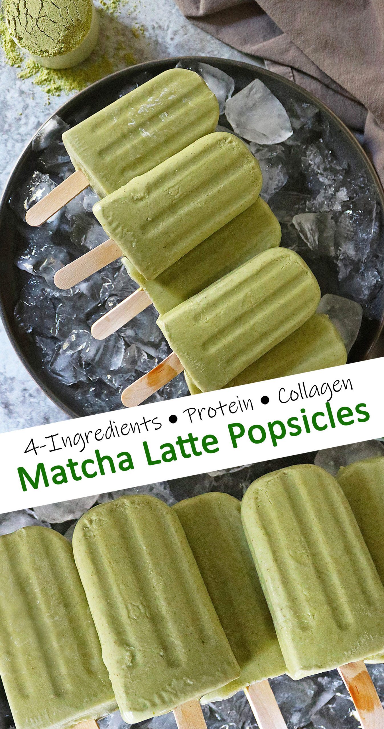 4-Ingredient Matcha Latte Popsicles - Savory Spin