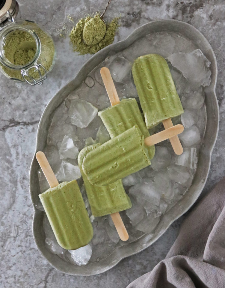 4-Ingredient Matcha Latte Popsicles - Savory Spin
