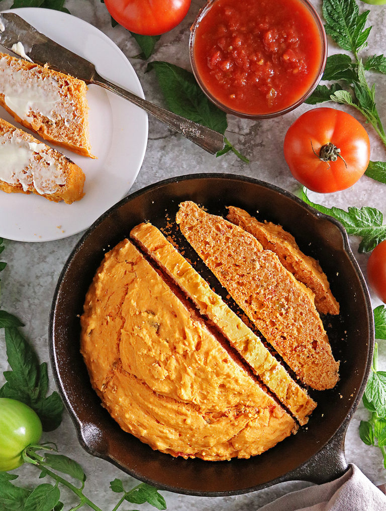 Easy 4-ingredient Skillet Salsa Bread