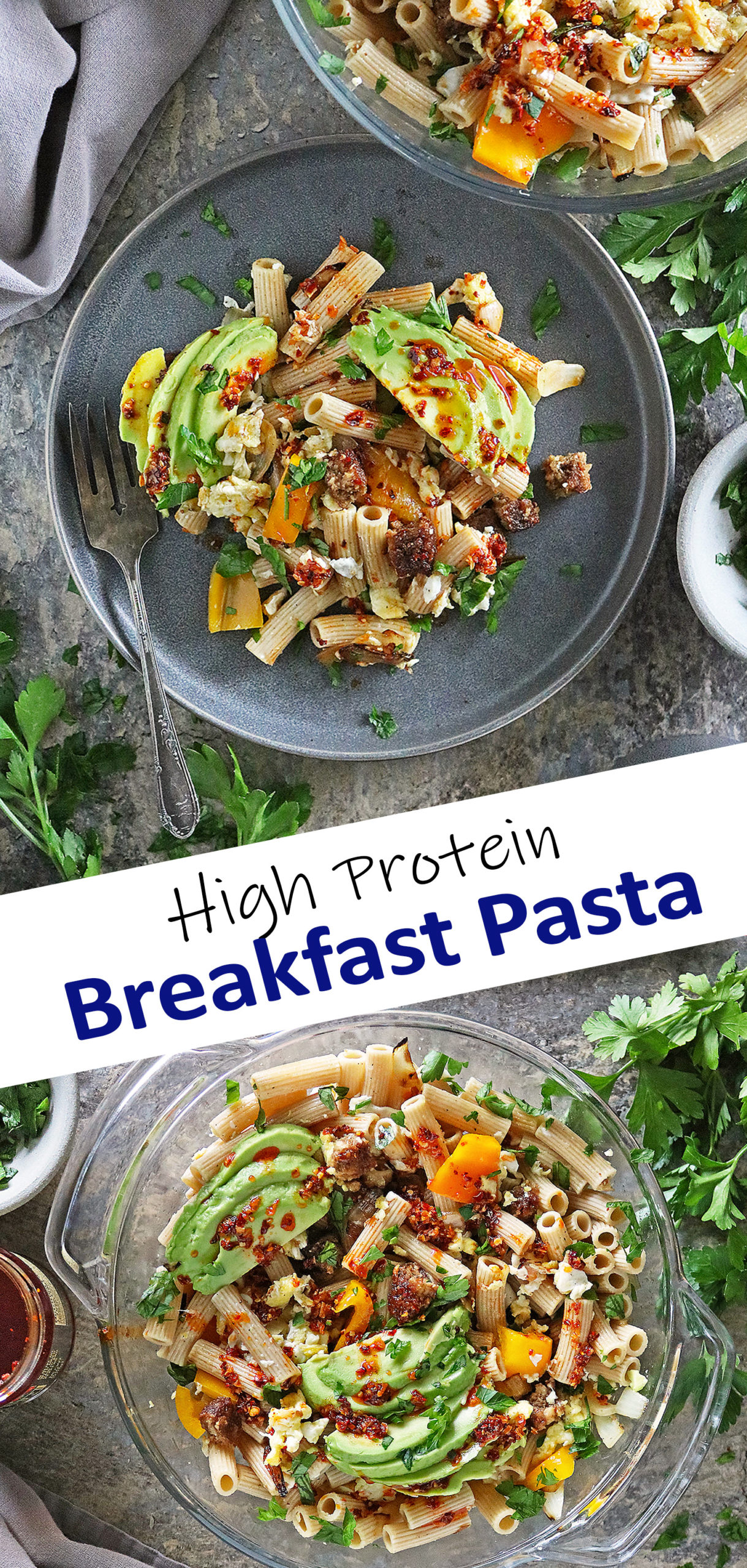 Easy High Protein Breakfast Pasta - Savory Spin