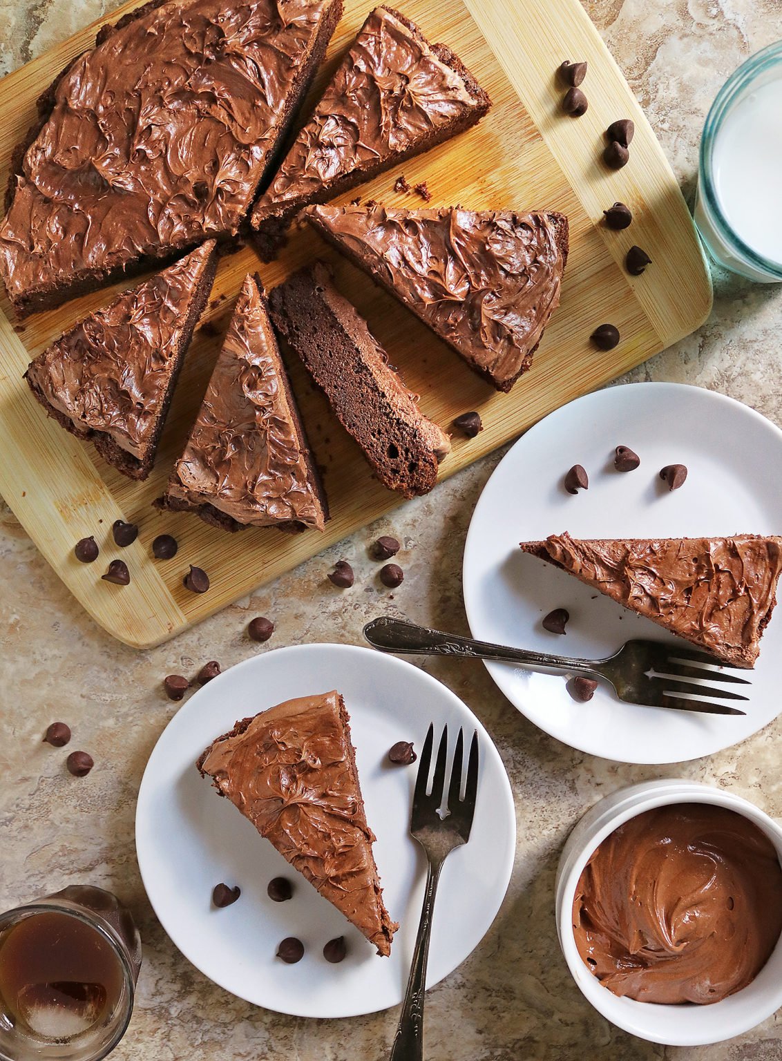 Easy 2-Ingredient Chocolate Cake with 2-Ingredient Frosting