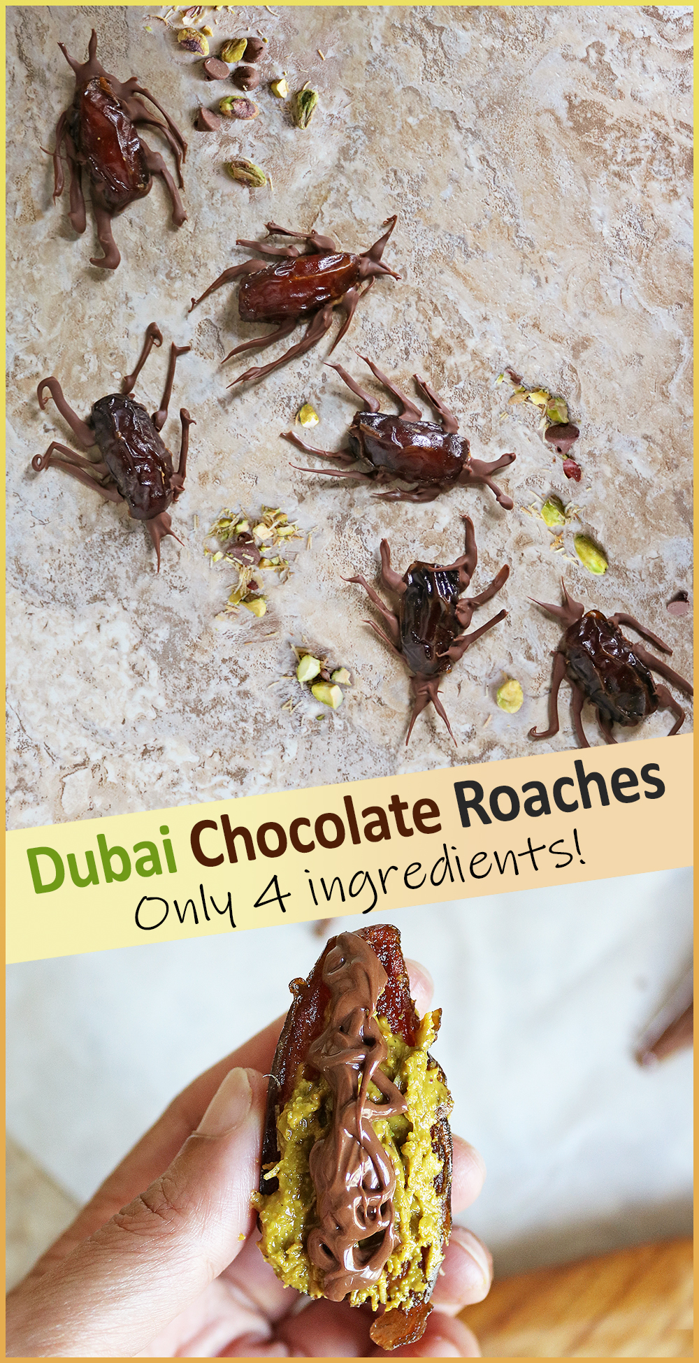 Easy Dubai Chocolate Cockroaches
