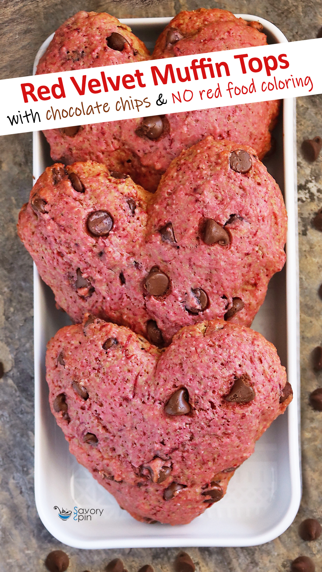 Easy Beet Chocolate Chip Muffin Tops (Naturally Colored!)