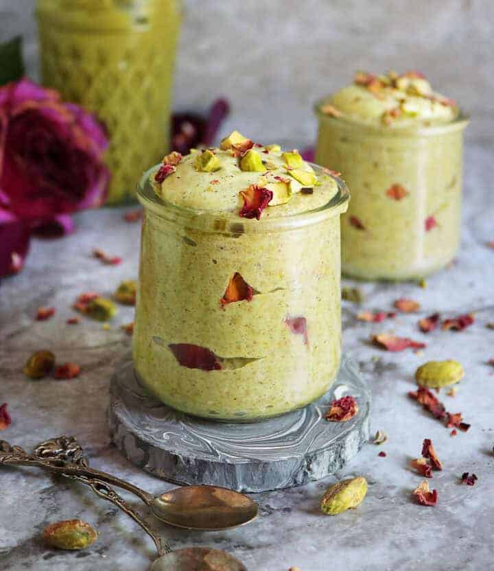 Pistachio Rose Blended Chia Seed Pudding - Savory Spin