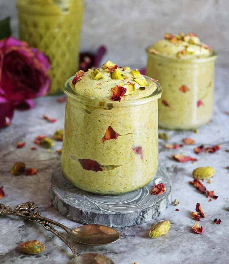 Pistachio Rose Blended Chia Seed Pudding - Savory Spin